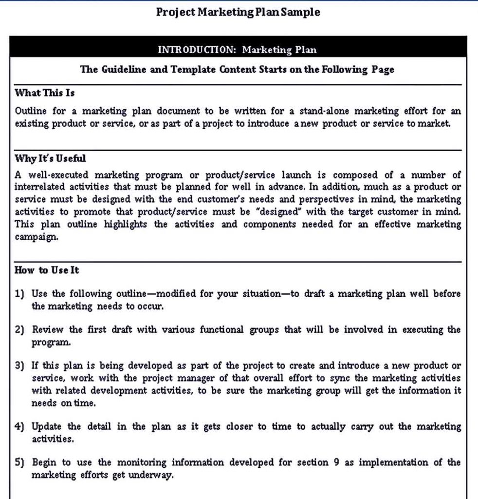 Marketing Plan Templates | room surf.com