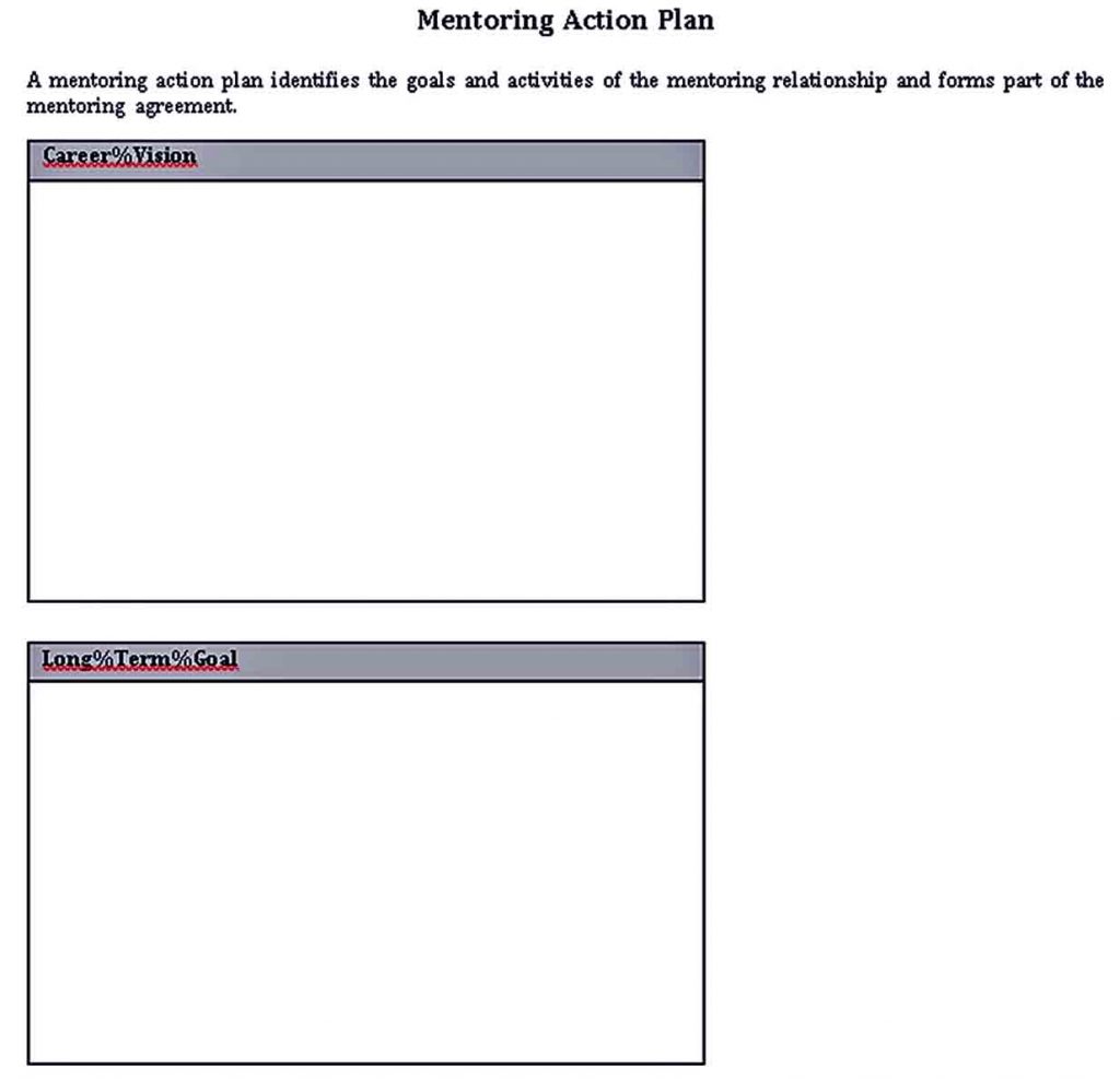 Mentoring Action Plan Templates | room surf.com