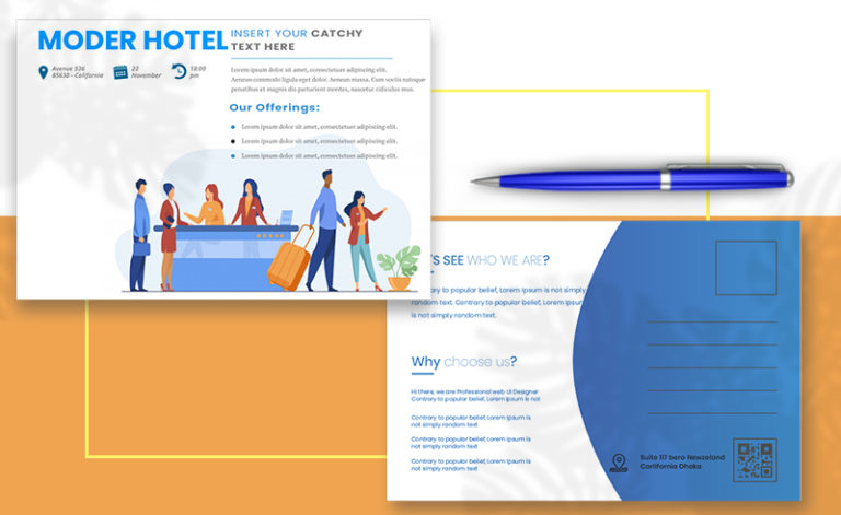 Modern Hotel Postcard PSD Template Free | room surf.com
