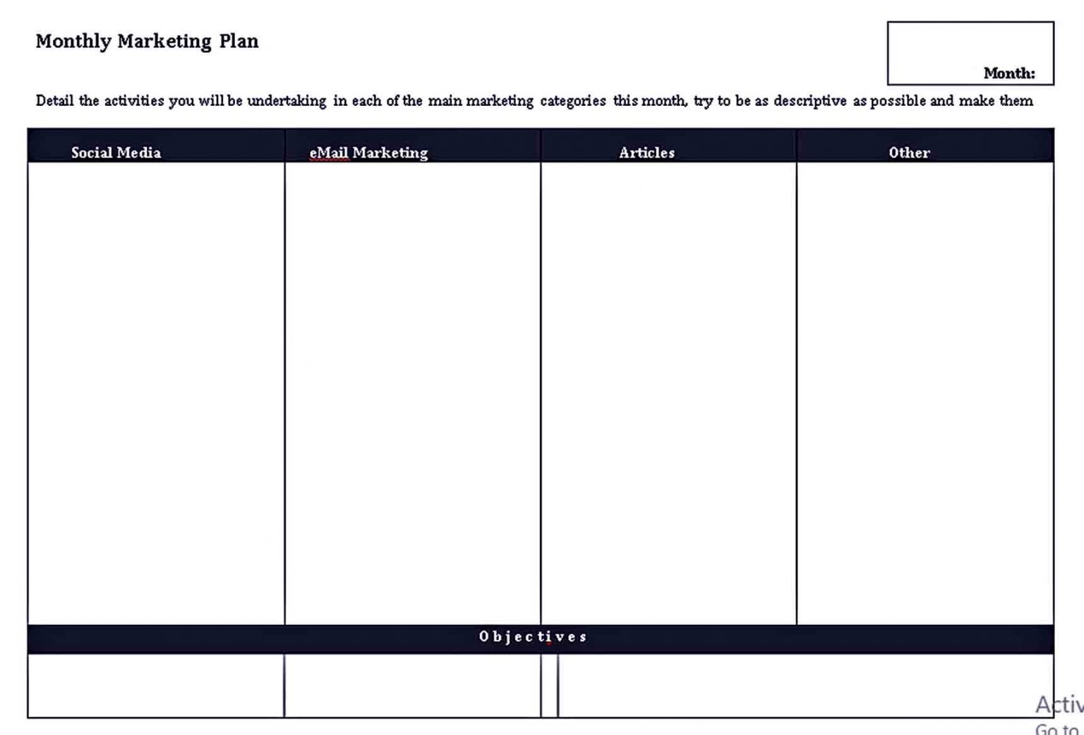 Marketing Plan Samples Template | room surf.com