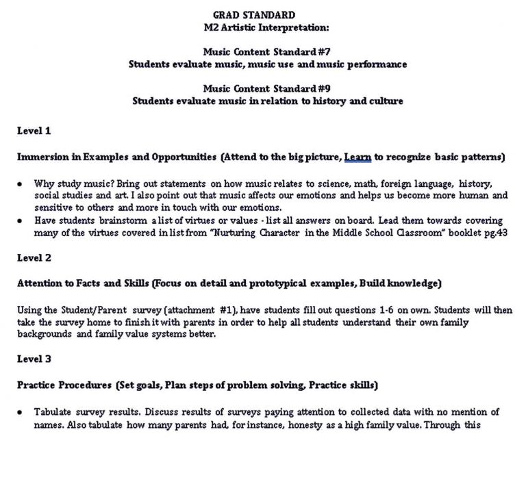 Music Lesson Plan Template | room surf.com