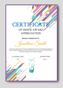 Dance Award Certificate Template Photoshop | room surf.com