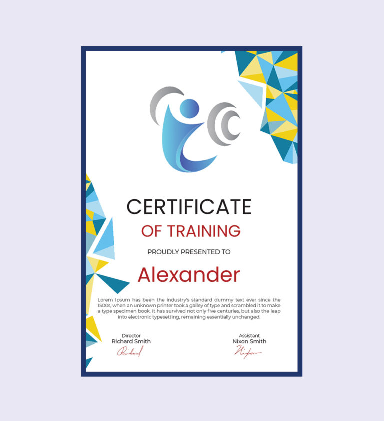 Training Certificate Free PSD Template | room surf.com