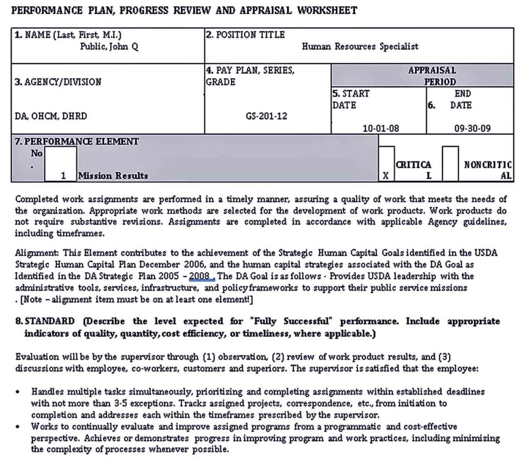Performance Action Plan Templates | room surf.com