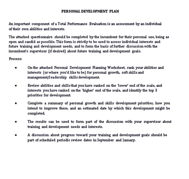 Personal Development Plan Template | room surf.com
