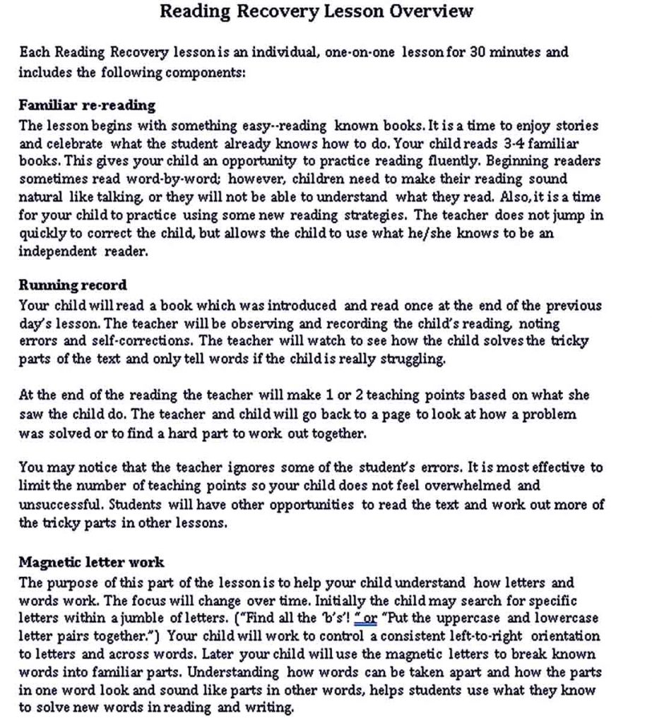 Lesson Plan Sample Template | room surf.com