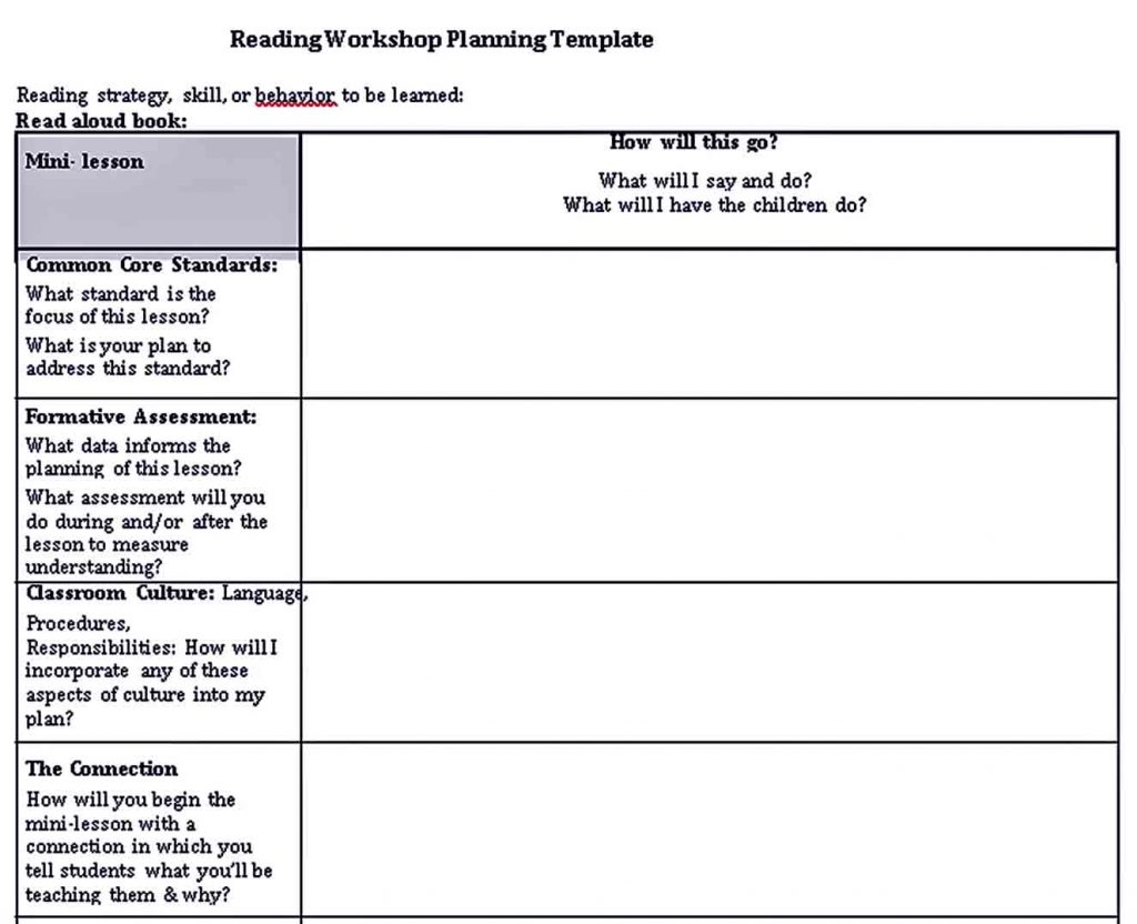 Lesson Plan Sample Template | room surf.com