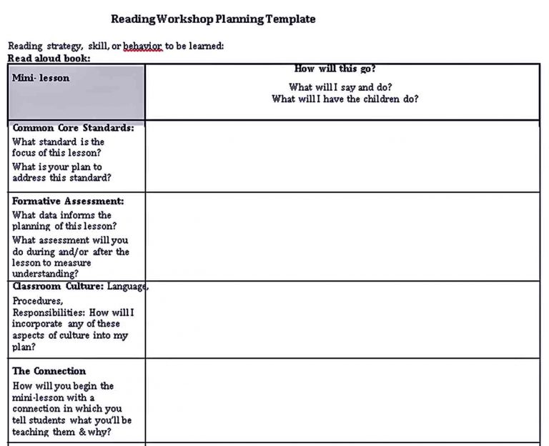 Lesson Plan Sample Template | room surf.com