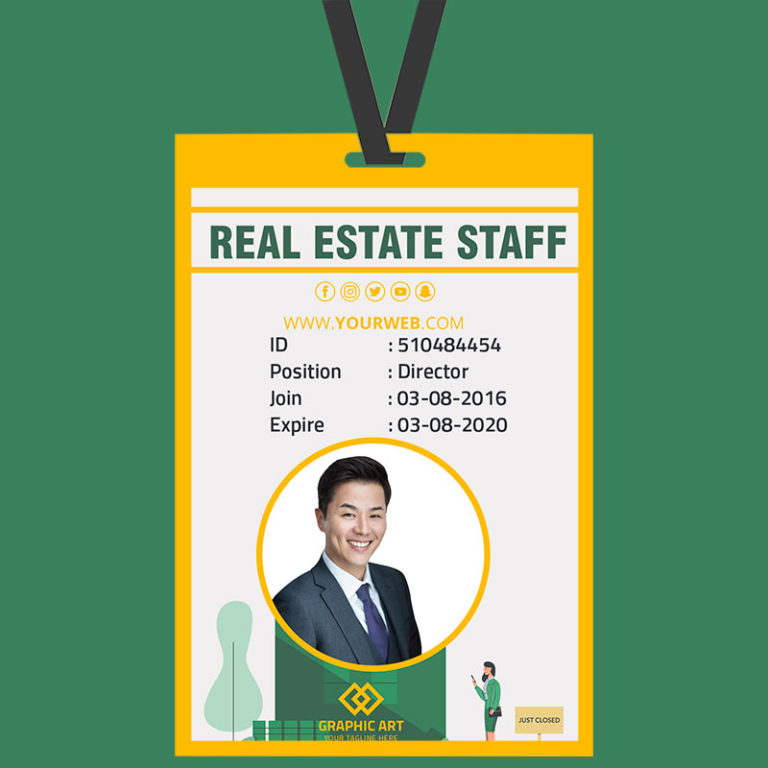 Real Estate ID Card Customizable PSD Design Template | room surf.com