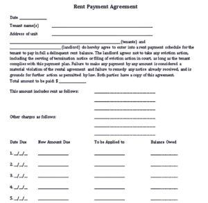 Payment Plan Agreement Template | room surf.com