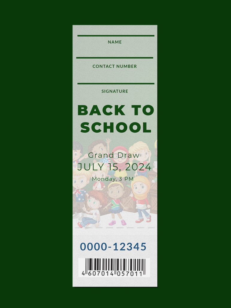 School Ticket Customizable PSD Design Template | room surf.com