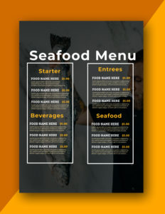 Seafood Menu Template Photoshop | room surf.com