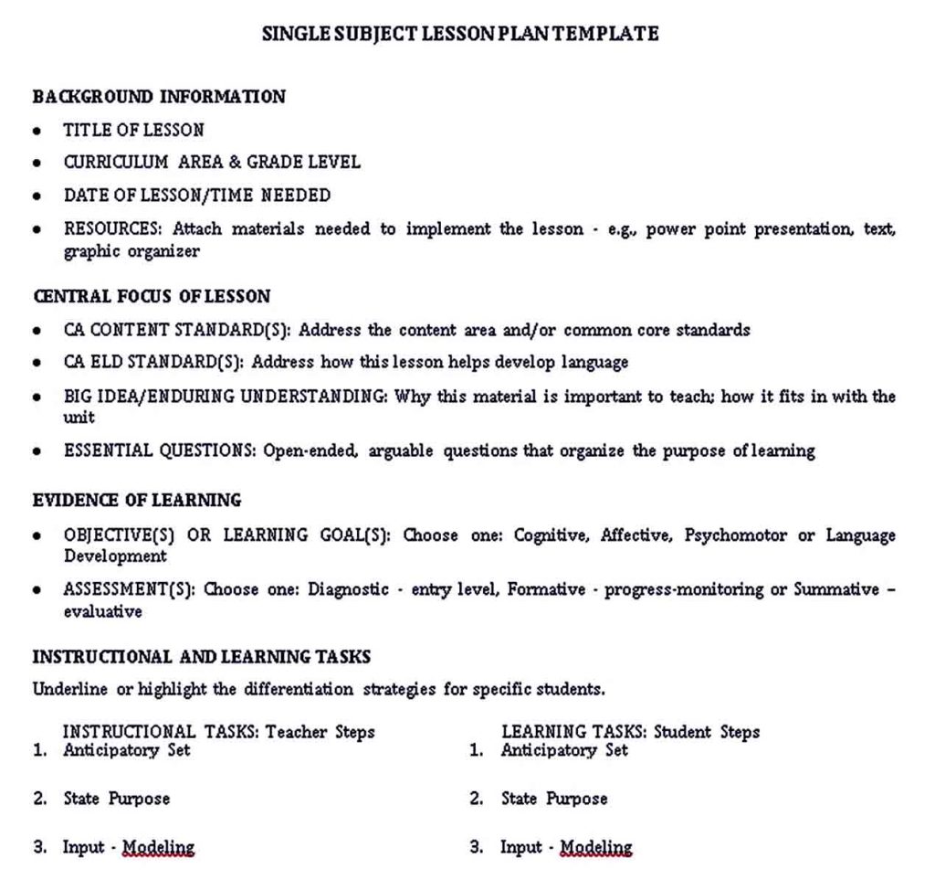 Lesson Plan Templates | room surf.com