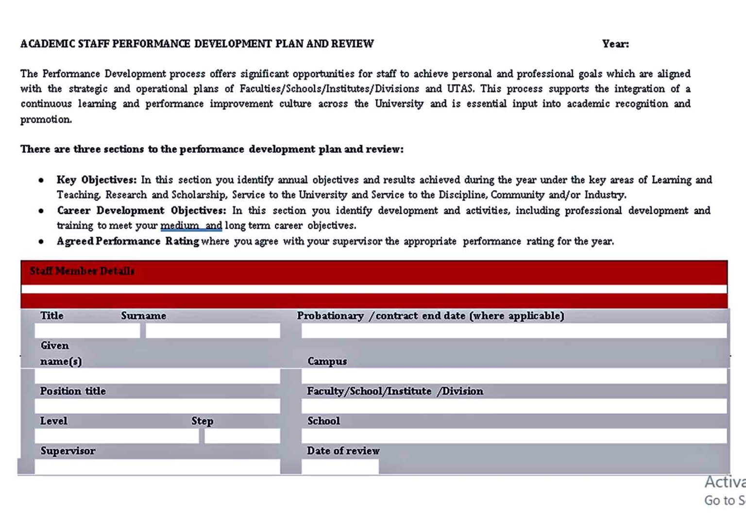Performance Development Plan Template | room surf.com