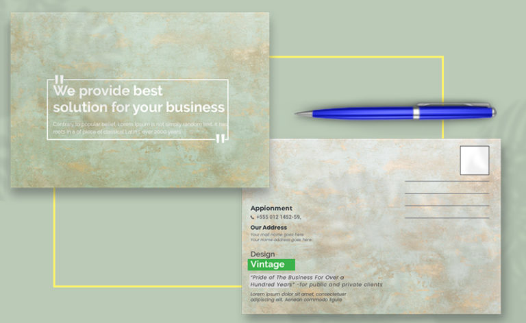 Vintage Postcard Example PSD Design | room surf.com