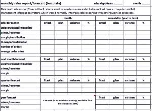 Monthly Sales Plan Template | room surf.com