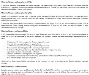 Materials Manager Job Description and FAQs | room surf.com