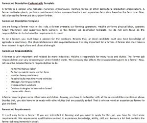 Farmer Job Description Customizable Template | room surf.com