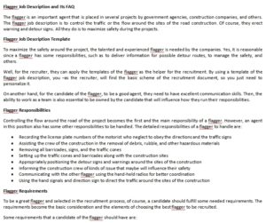 Flagger Job Description and Its FAQ | room surf.com