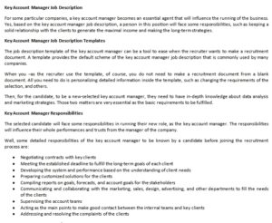 Key Account Manager Job Description | room surf.com