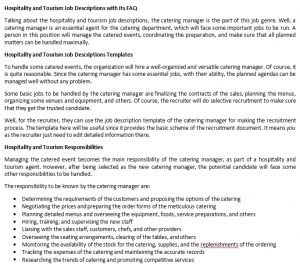 Hospitality and Tourism Job Descriptions with Its FAQ | room surf.com