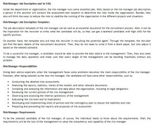 Risk Manager Job Description and Its FAQ | room surf.com
