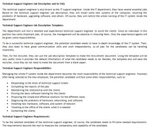 Technical Support Engineer Job Description and Its FAQ | room surf.com