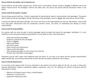 Ground Staff Job Description and Its Requirements | room surf.com