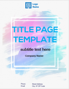 10+ Title Page Template | room surf.com