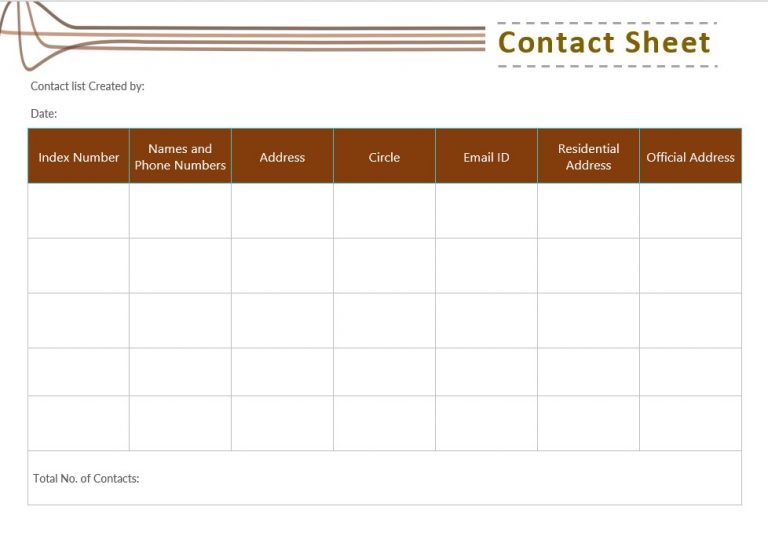 10+ Contact Sheet Template | room surf.com