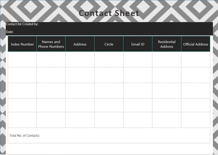 10+ Contact Sheet Template | room surf.com