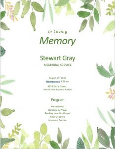 10+ Memorial Program Template | room surf.com