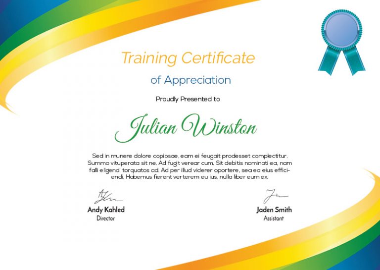10+ Training Certificate Template Free PSD Template | room surf.com