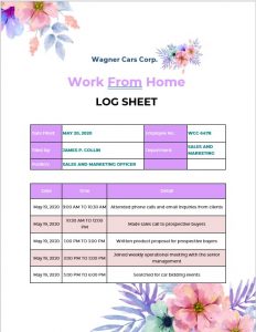 10+ Work from Home Log Template | room surf.com