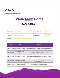 10+ Work from Home Log Template | room surf.com