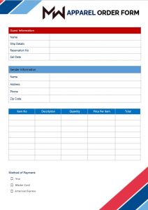 10+ Apparel Order Form Template | room surf.com