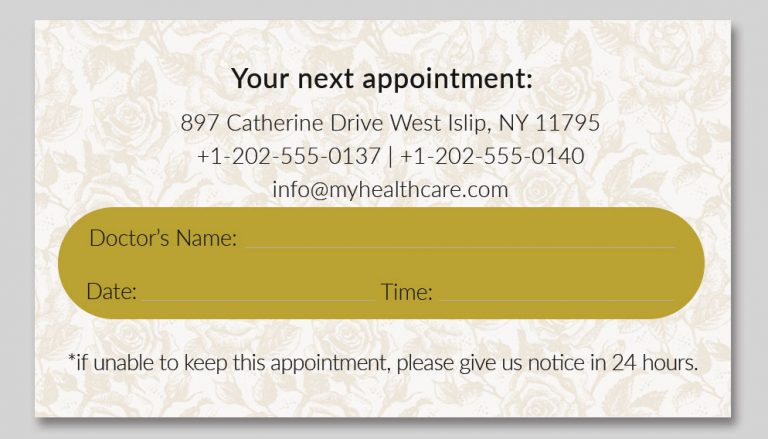 10+ Appointment Card psd template free | room surf.com