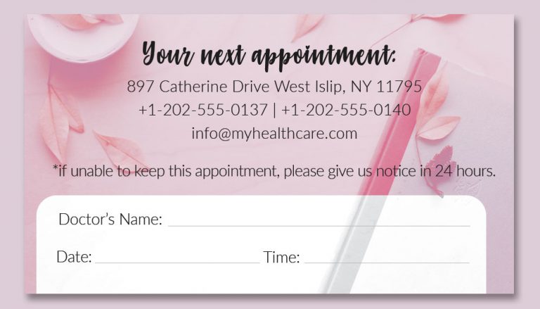10+ Appointment Card psd template free | room surf.com