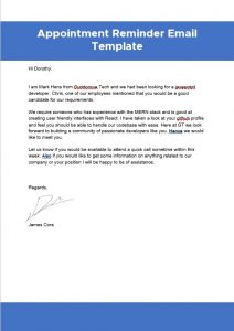 10+ Appointment Reminder Email Template | room surf.com