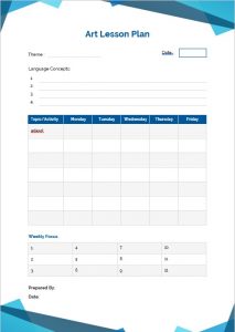 10+ Art Lesson Plan Template | room surf.com