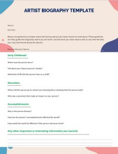 10+ Artist Biography Template | room surf.com