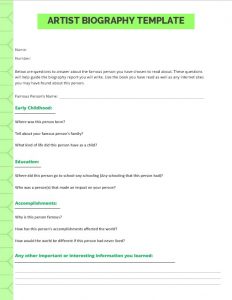 10+ Artist Biography Template | room surf.com