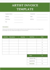 10+ Artist Invoice Template | room surf.com