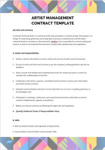 10+ Artist Management Contract Template | room surf.com