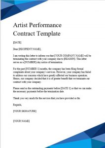 10+ Artist Performance Contract Template | room surf.com