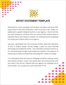 10+ Artist Statement Template | room surf.com