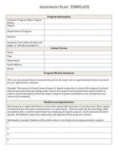 8+ Assessment Plan Template | room surf.com