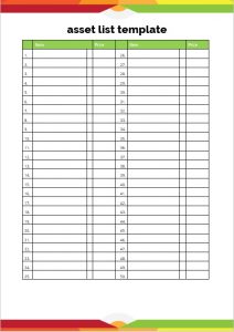 10+ Asset List Template | room surf.com