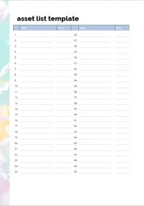 10+ Asset List Template | room surf.com