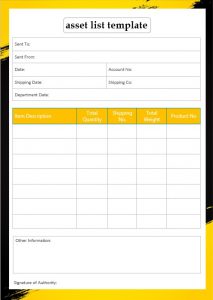 10+ Asset List Template | room surf.com